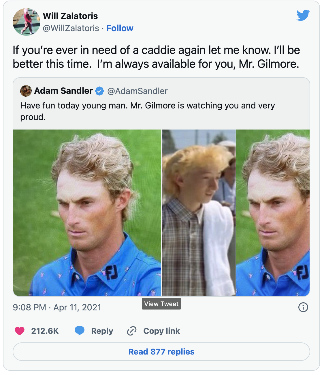 Who Was the Kid That Played the Happy Gilmore Caddie